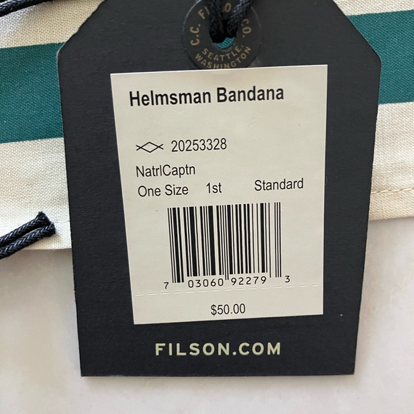 Filson | Other | Nwts Filson Helmsman Natural Captain Bandana Msrp 5 ...
